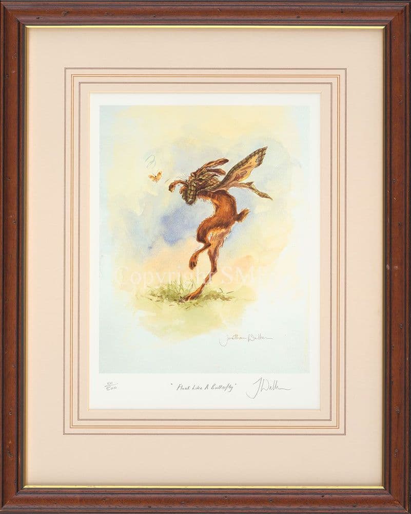 Float Like a Butterfly Ex-Display Humorous Hare Print by Jonathan Walker