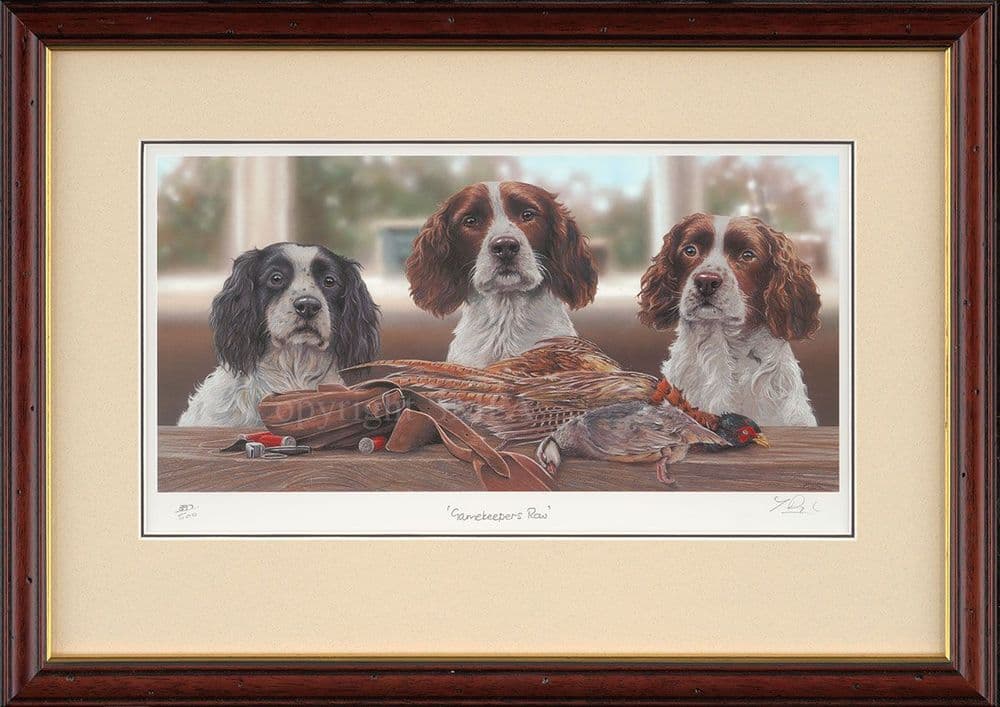 Gamekeepers Row Frame Springer Spaniel Print by Paul Doyle