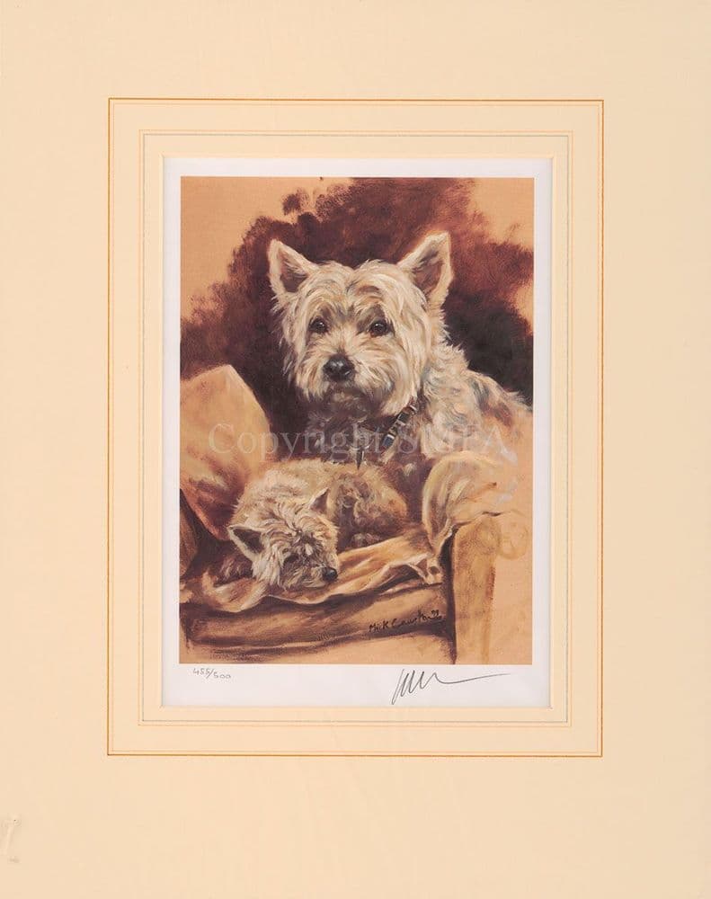 Mother and Son Ex-Display Mounted West Highland Terrier Print by Mick ...