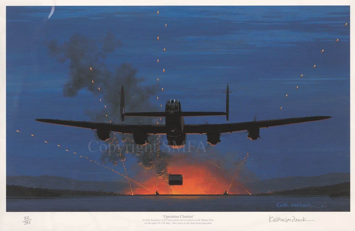 Operation Chastise Ex-display Lancaster Dam Buster Print by Keith Woodcock