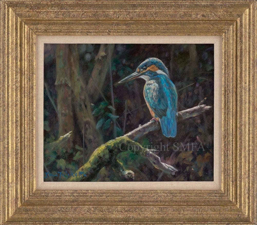 Patience Original Kingfisher Painting by John Trickett