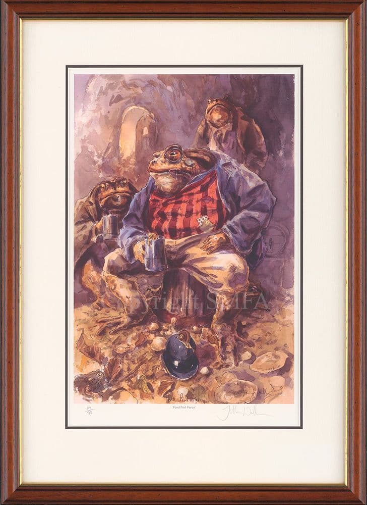 Pond Pint Percy Ex-Display Framed Toad Print by Jonathan Walker