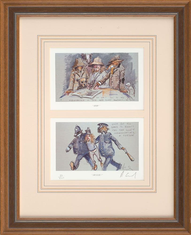 Stop or Else Ex-Display Humorous Mick Cawston Parody Print by Malcolm ...