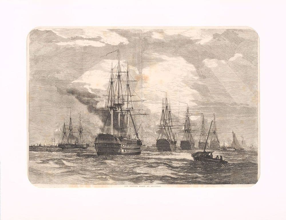 The British Fleet at Spithead 19th Centaury Magazine Illustration