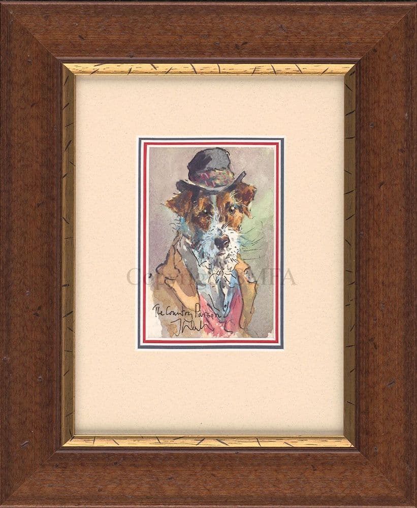 The Country Parson Original Humorous Terrier painting by Jonathan Walker