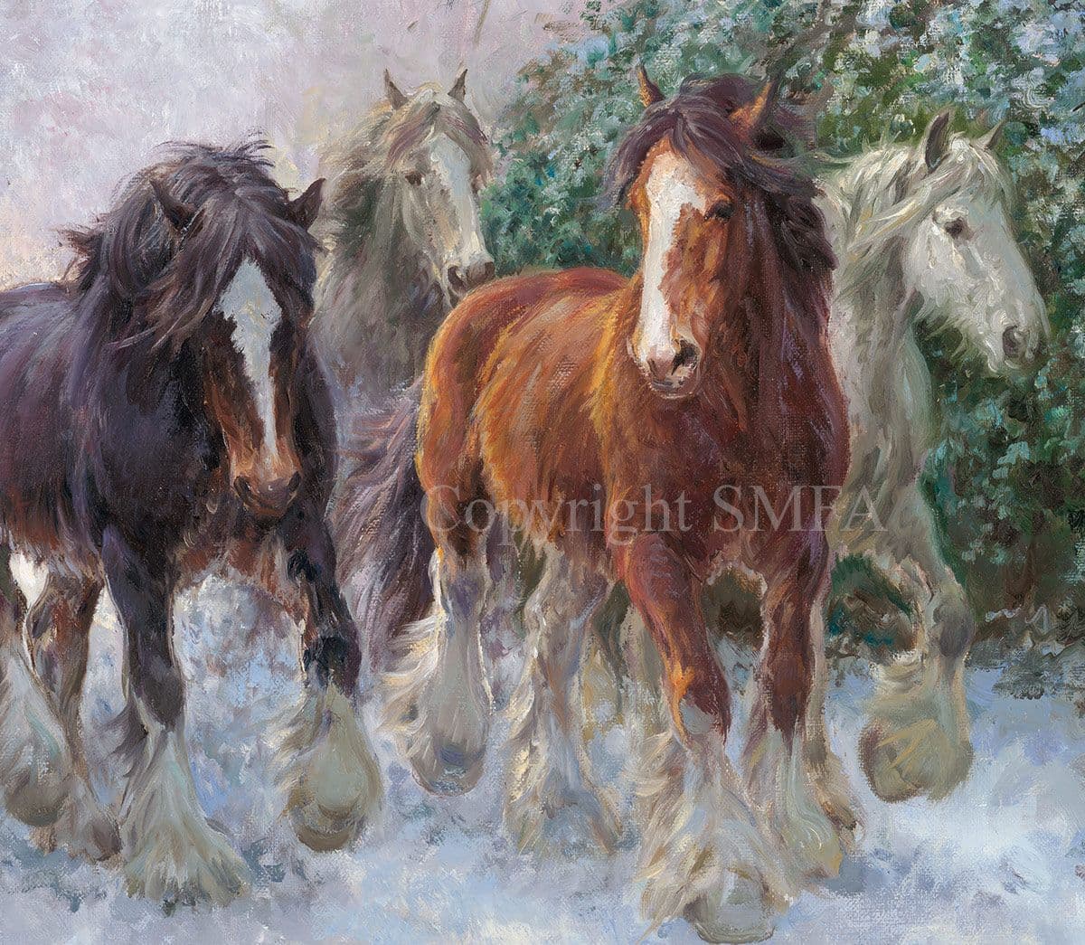 The Heavy Mob Limited Edition Clydesdale Horse print by Rosemary Welch
