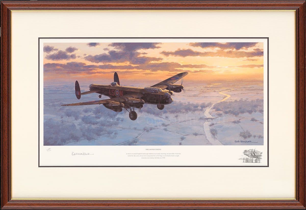 The Homecoming Ex-Display Lancaster Aviation print by Keith Woodcock
