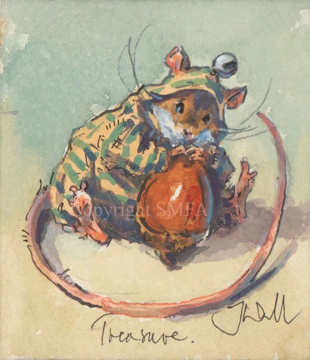 Treasure Original Humorous Mouse Painting by Jonathan Walker
