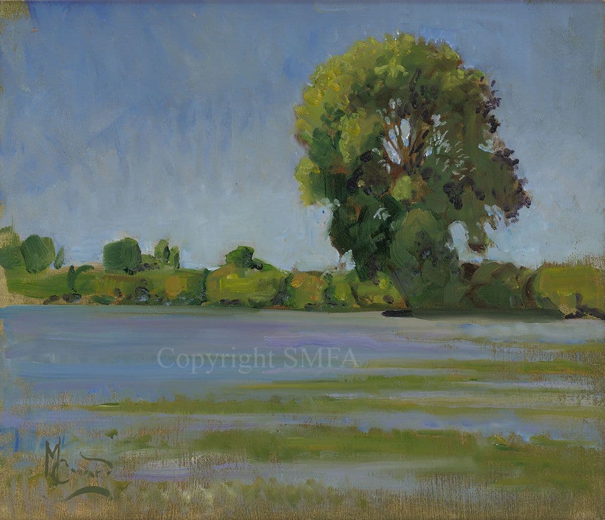 21 A Field of Linseed Original landscape Painting by Malcolm Coward