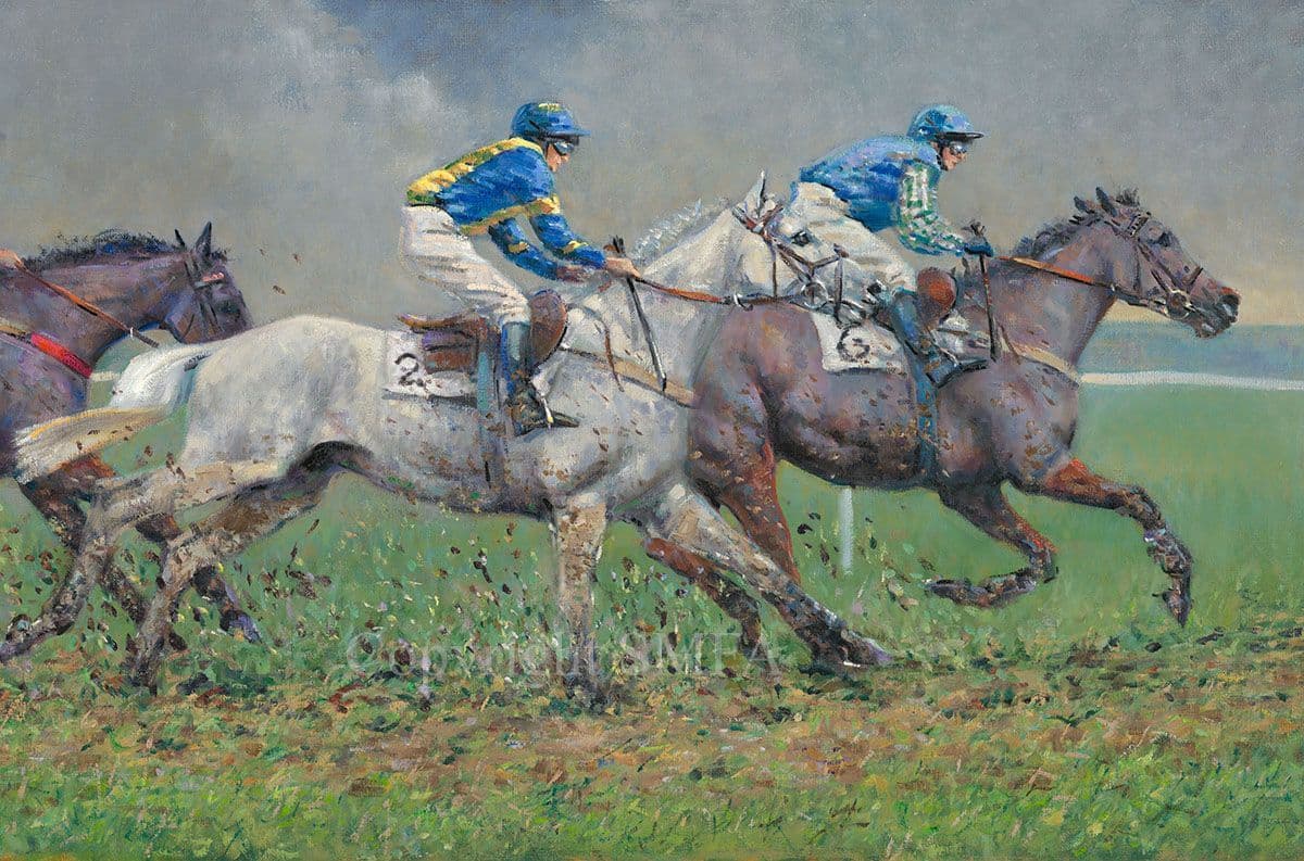 26 Heavy Going Original Point to Point Painting by Malcolm Coward