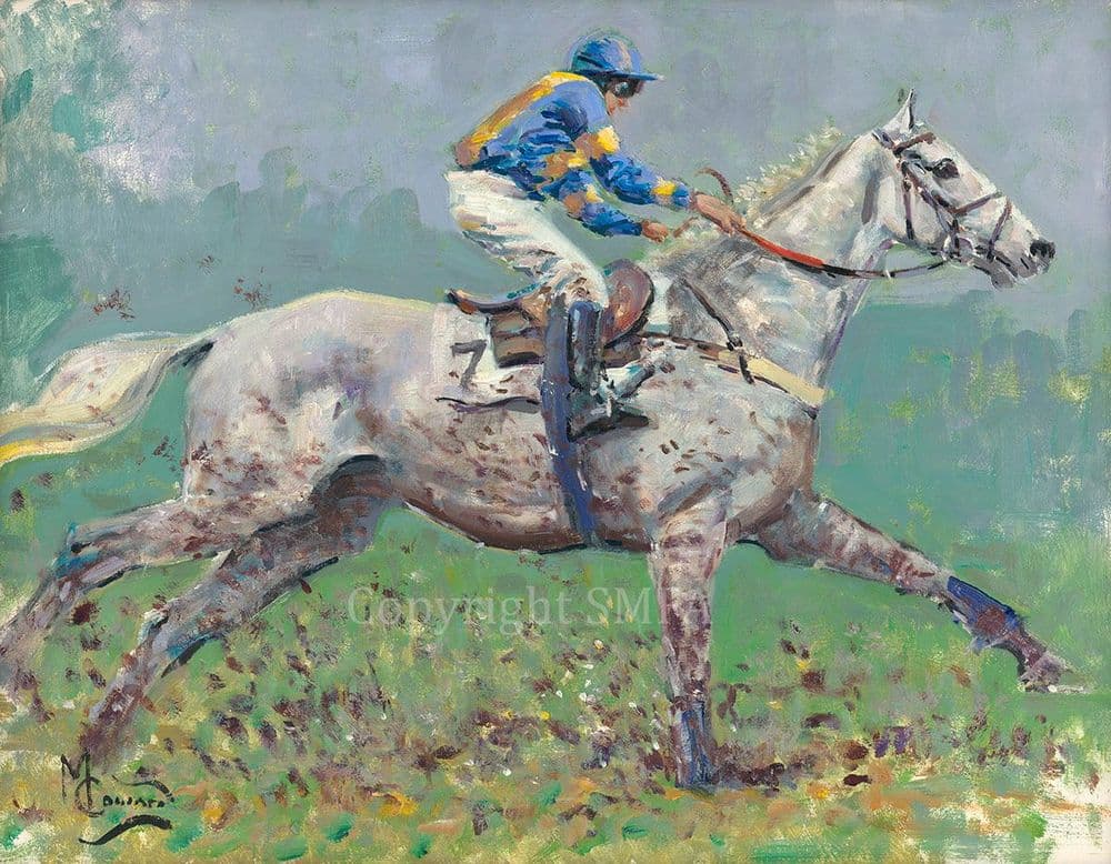 28 Heavy Going - Study 2 Original Racing Scene by Malcolm Coward