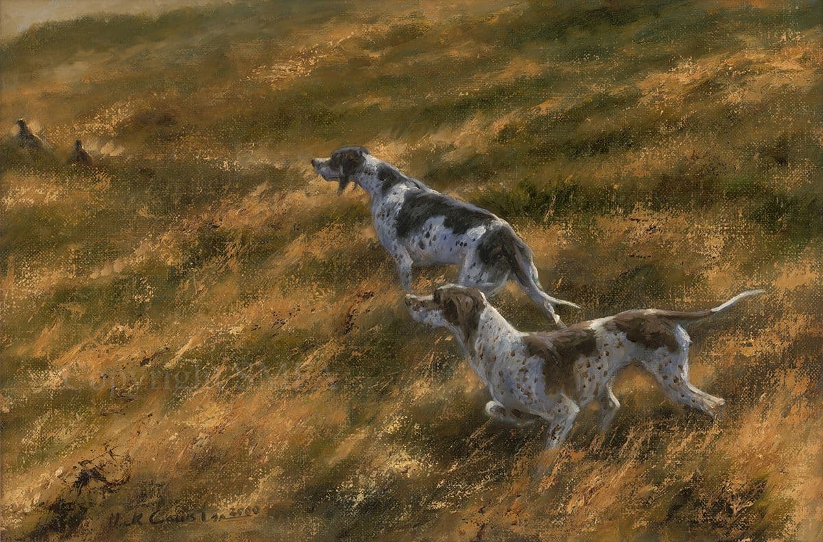 36 Pointers Original Oil on Canvas Painting by Mick Cawston