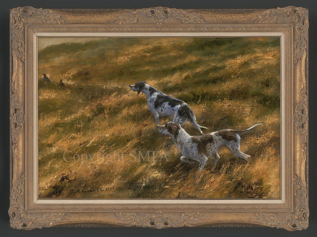 36 Pointers Original Oil on Canvas Painting by Mick Cawston