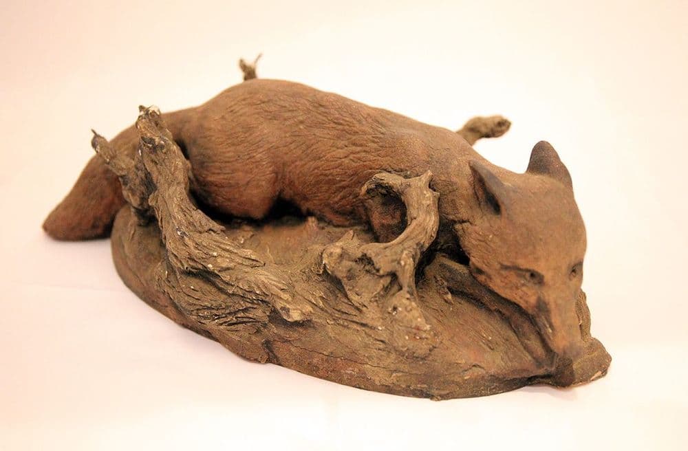 59 Pottery Fox Sculpture by Mick Cawston