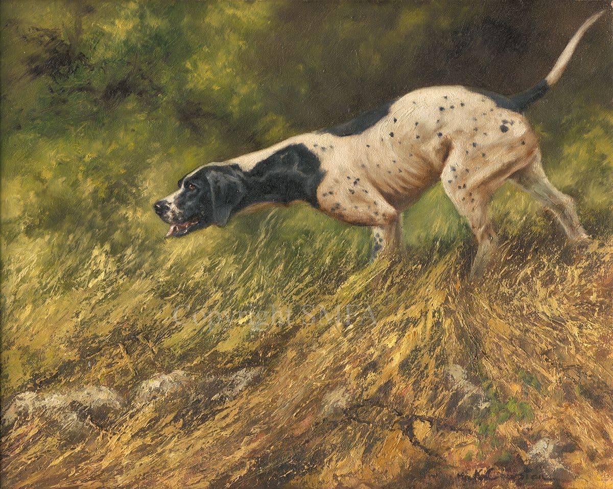 67 On Point Original English Pointer Painting by Mick Cawston