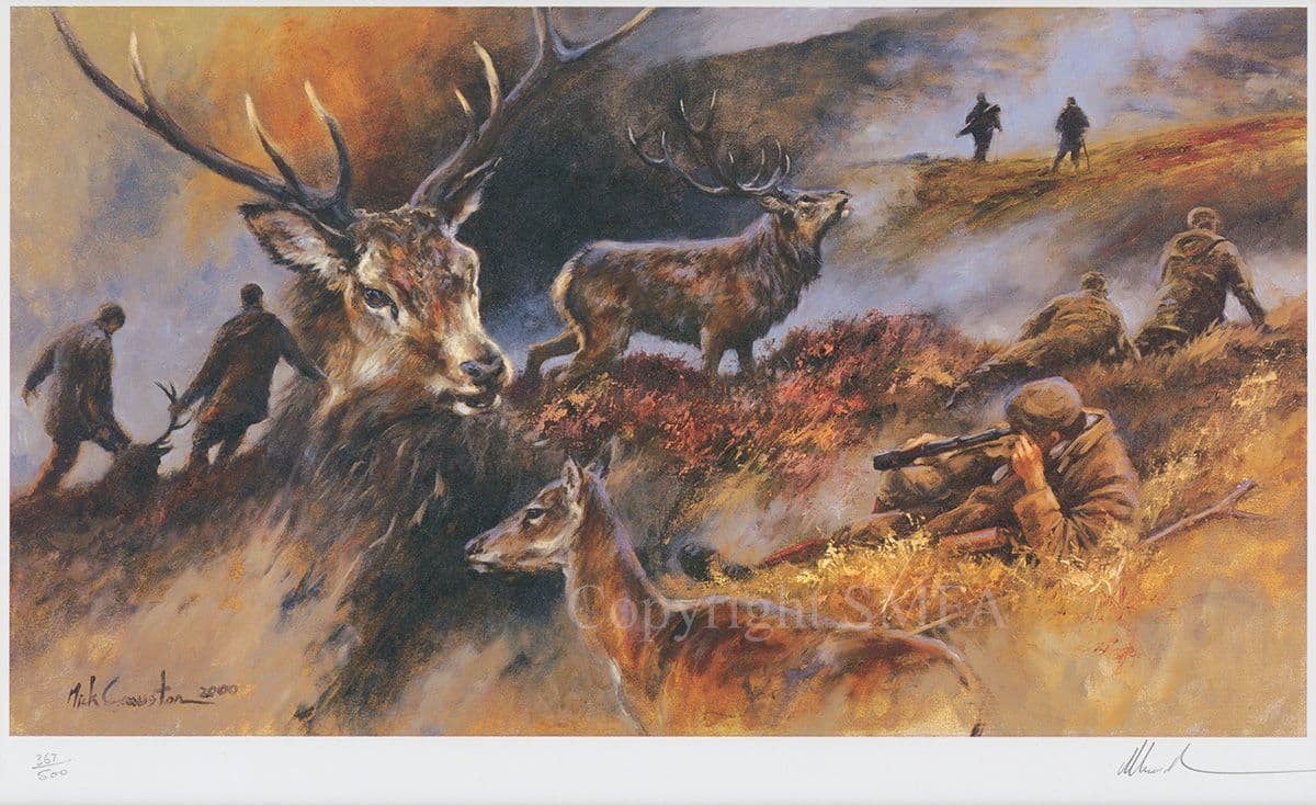 7 SOLD Deerstalking Limited edition Print by Mick Cawston