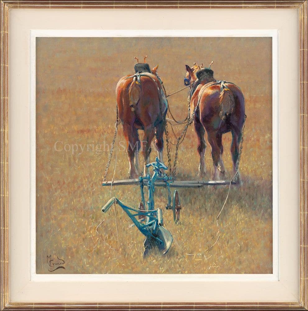 9 Match Ready Original Ploughing Match Painting by Malcolm Coward