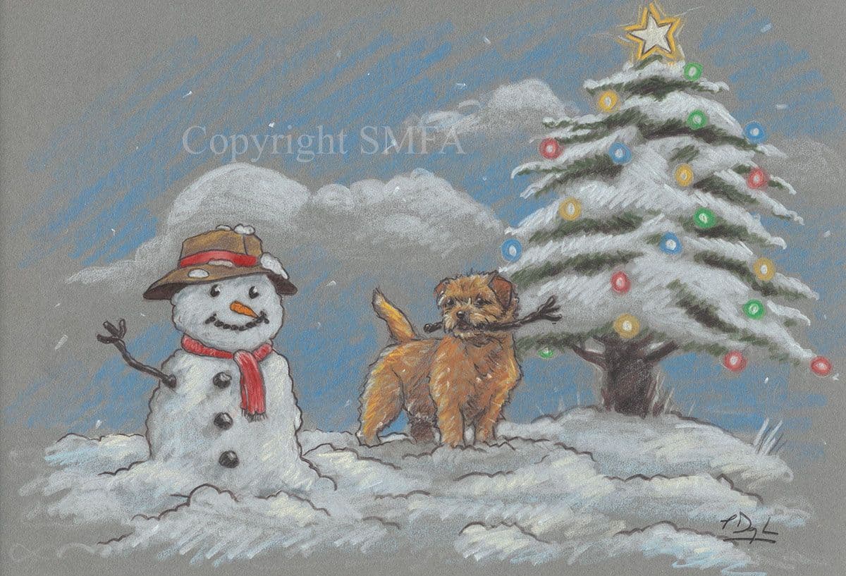 A Norfolk Christmas Original drawing by Paul Doyle