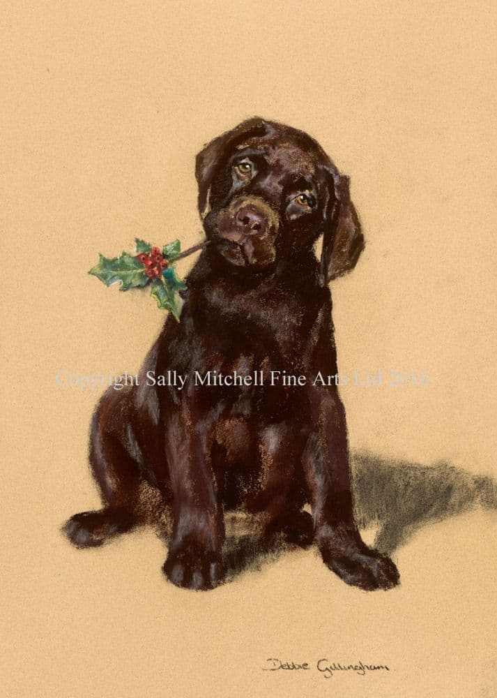 Chocolate Labrador Christmas Cards Chocolate Holly by Debbie Gillingham ...
