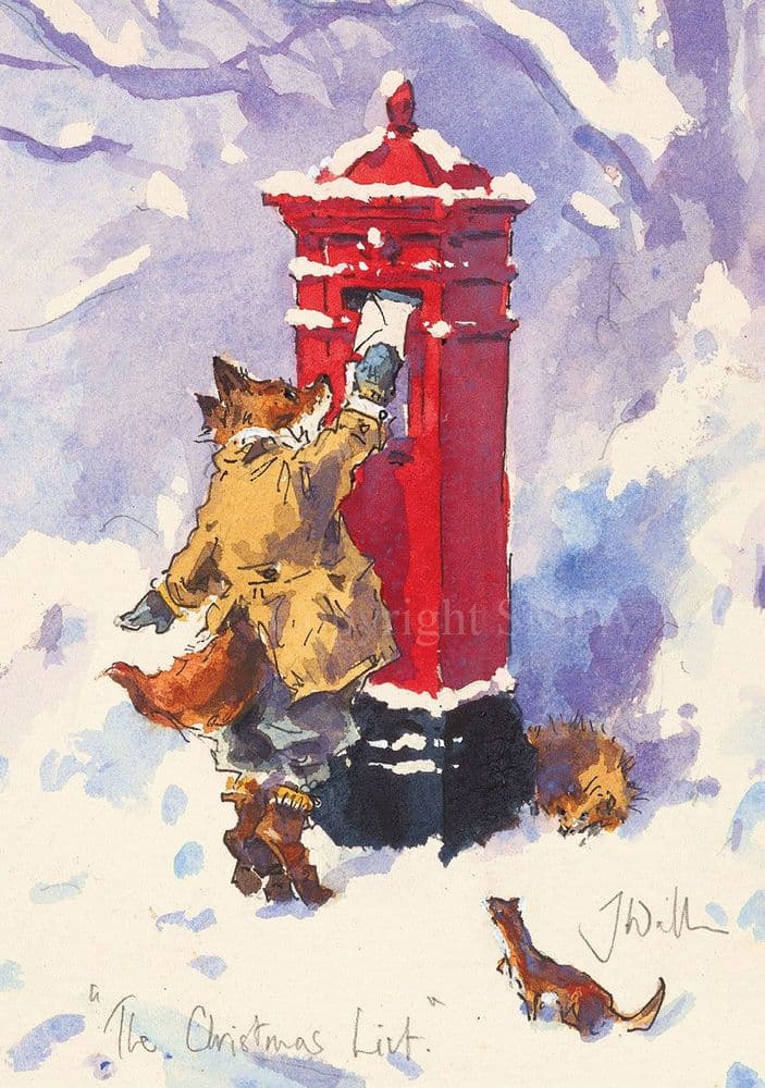 Fox Humorous Blank Greetings Card The Christmas List by Jonathan Walker ...