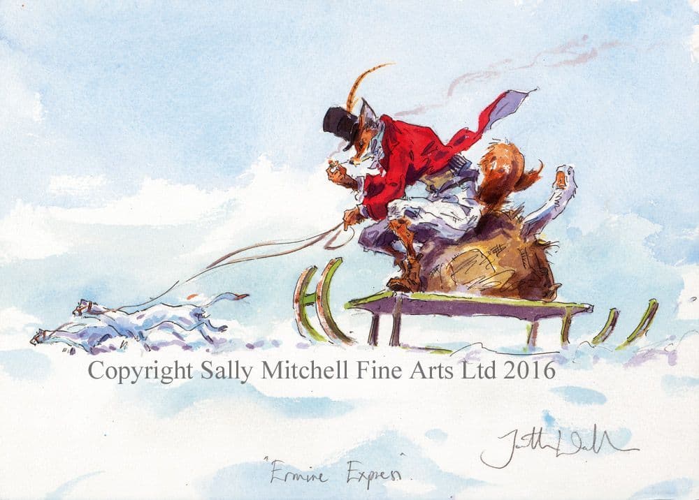 Fox Humorous Christmas Cards Ermine Express by Jonathan Walker C440X