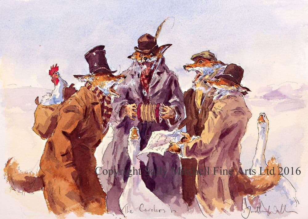 Fox Humorous Christmas Cards The Carolers by Jonathan Walker C330X