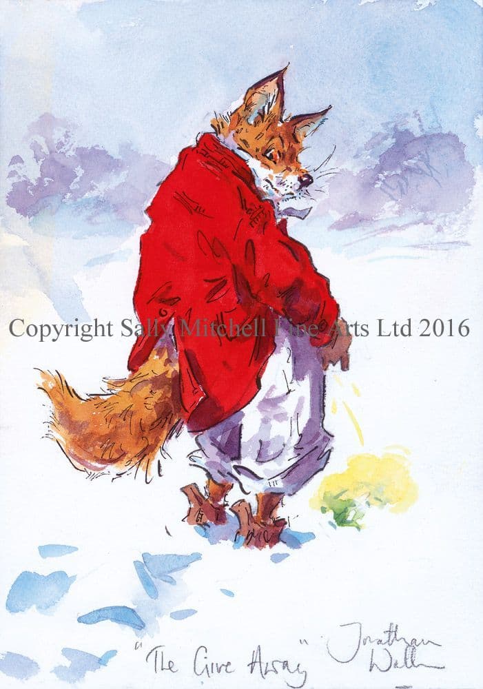 Fox Humorous Christmas Cards The Give Away by Jonathan Walker C435X