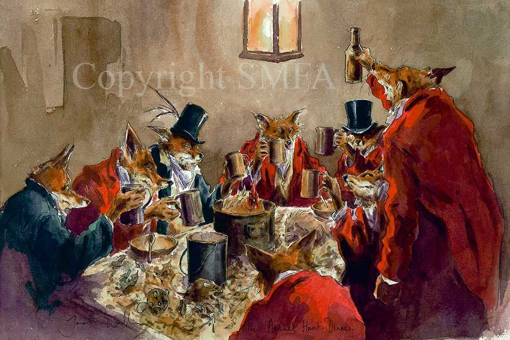 Fox Hunting Humorous Limited Edition Print Annual Hunt Dinner by ...
