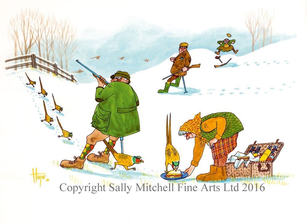 Funny Shooting Blank Greetings Cards The Shoot Lunch by Christopher ...