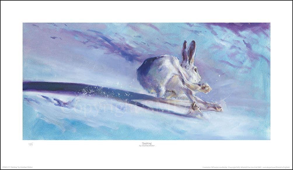 Hare Limited Edition Print Dashing by Jonathan Walker