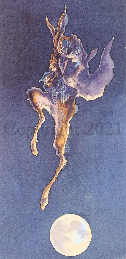 Hare Limited Edition Print Moonleap by Jonathan Walker