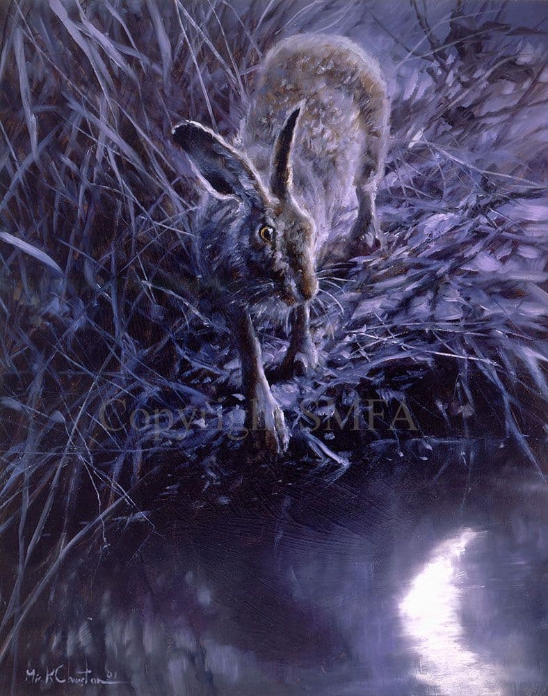 Hare Limited Edition Print The Moongazing Hare by Mick Cawston