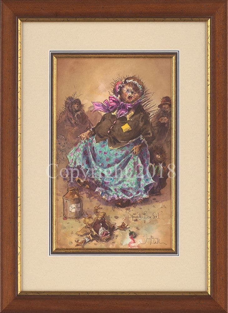 Hedgehog Humorous Original Watercolour Painting Squeeze Box Sal by ...