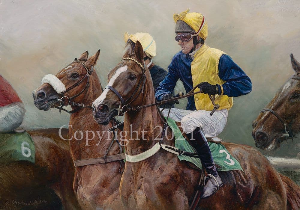 Horse Racing Limited Edition Print Under Starters Orders by Emily ...