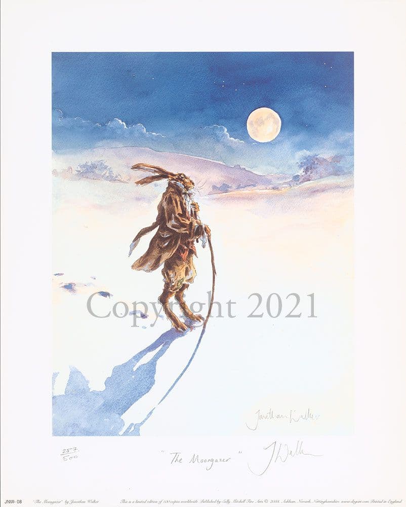 Humorous Hare Limited Edition Print Moongazer by Jonathan Walker