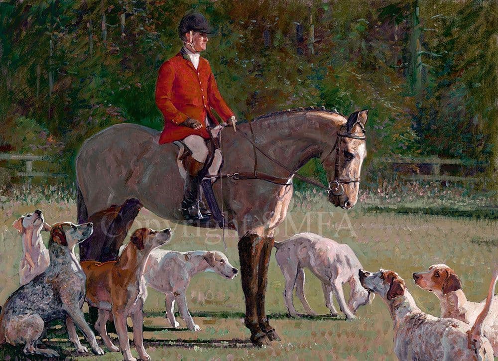 Hunting Blank Greetings Card Roderick Duncan Grove and Rufford Hunt by ...