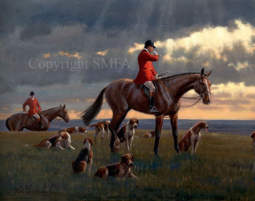 Hunting Limited Edition Print Blowing for Home by Neil Cawthorne