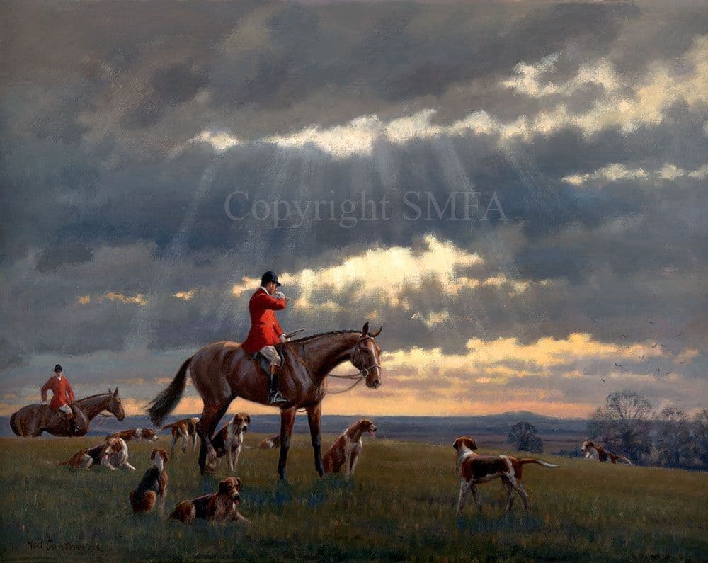 Hunting Limited Edition Print Blowing for Home by Neil Cawthorne