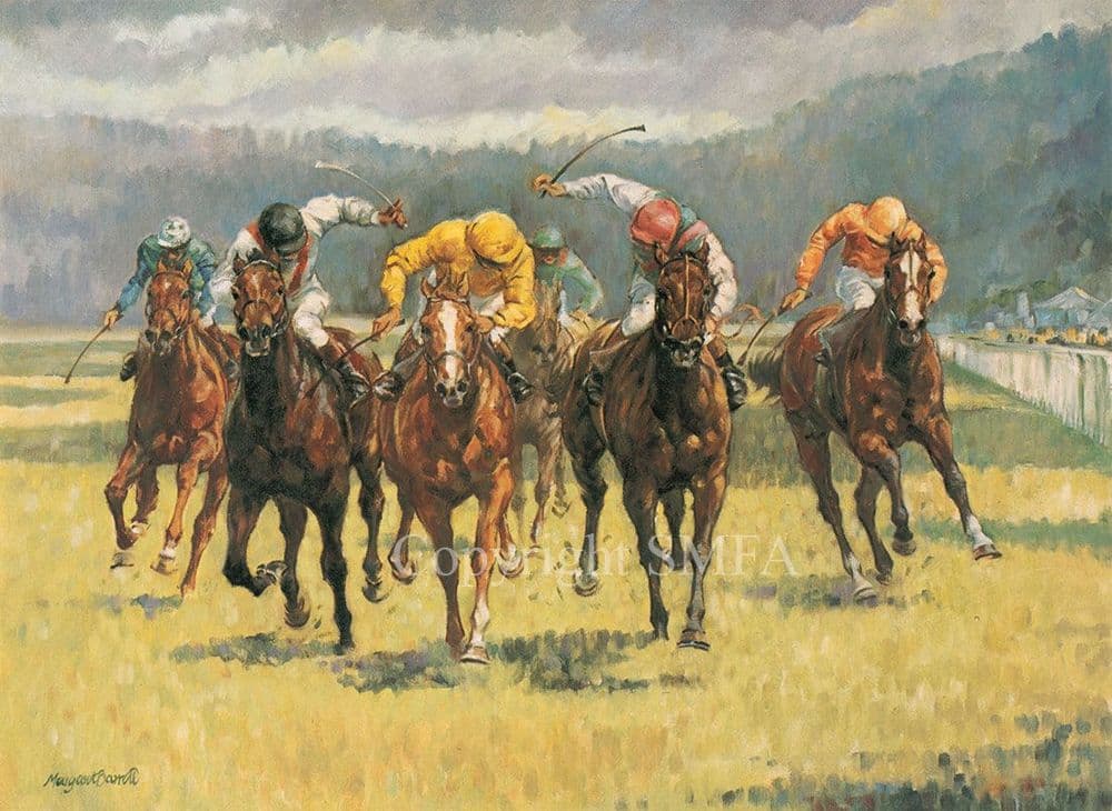 Sheer Delight Horse Racing Print by Margaret Barret
