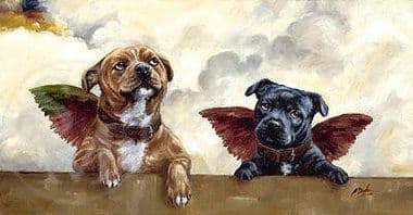 Staffordshire Bull Terrier Open Edition Print Little Angels- Staffies ...