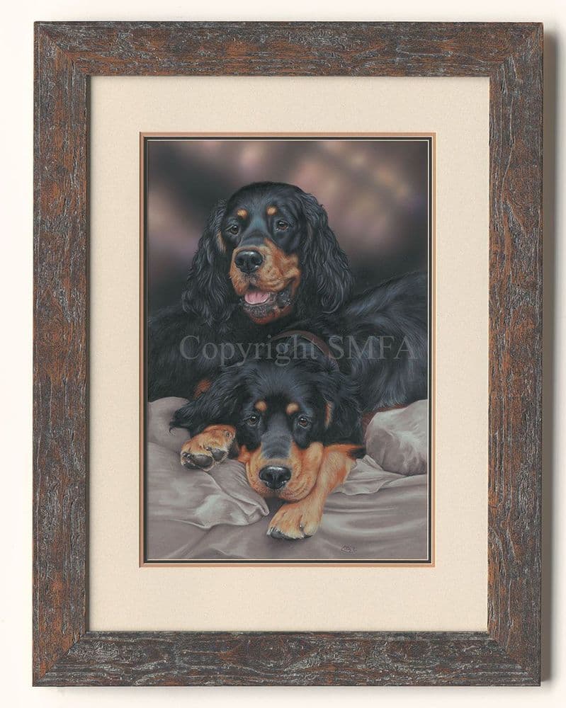Trouble and Strife Original Gordon Setter Painting