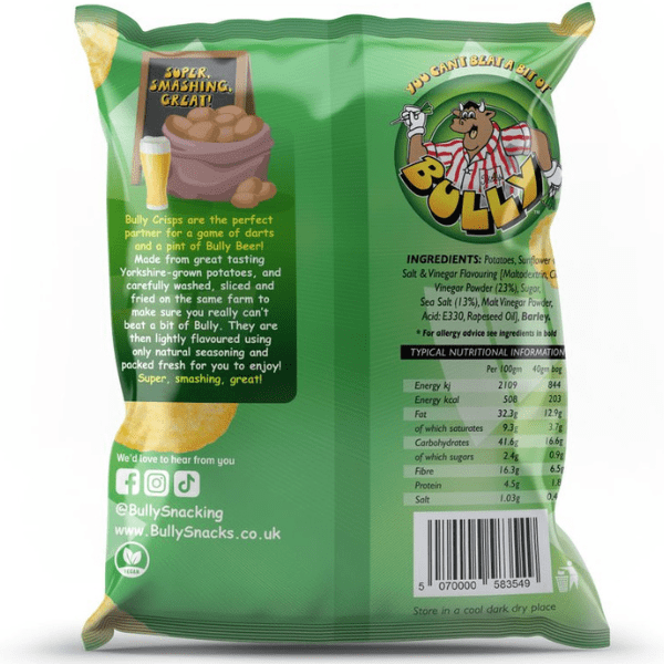 BULLY Salt N Vinegar Crisps 24x40g