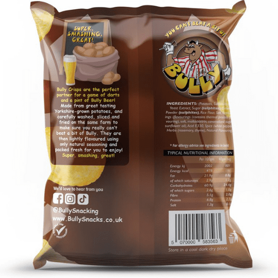 BULLY Steak N Ale Crisps 24x40g