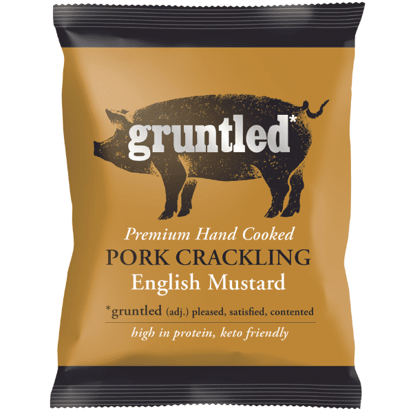 GRUNTLED English Mustard Pork Crackling 20x35g