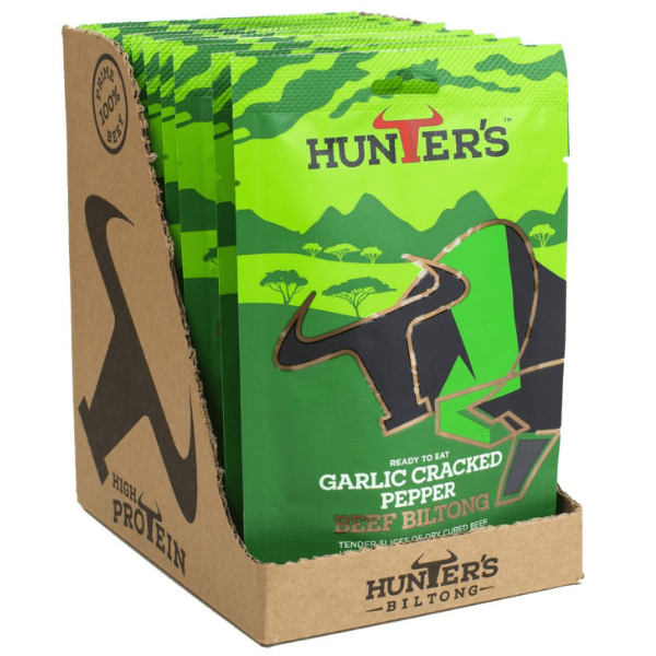 HUNTERS Garlic Cracked Pepper Beef Biltong 10x28g