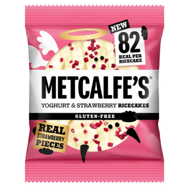 METCALFES Yoghurt & Strawberry Rice Cakes 12x34g CLEARANCE