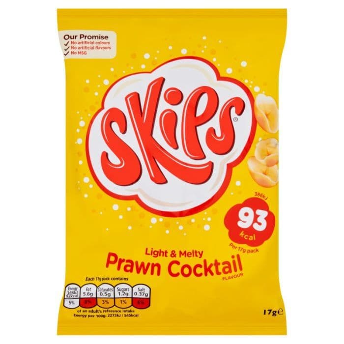 SKIPS Tangy Prawn Cocktail Crisps 24x17g