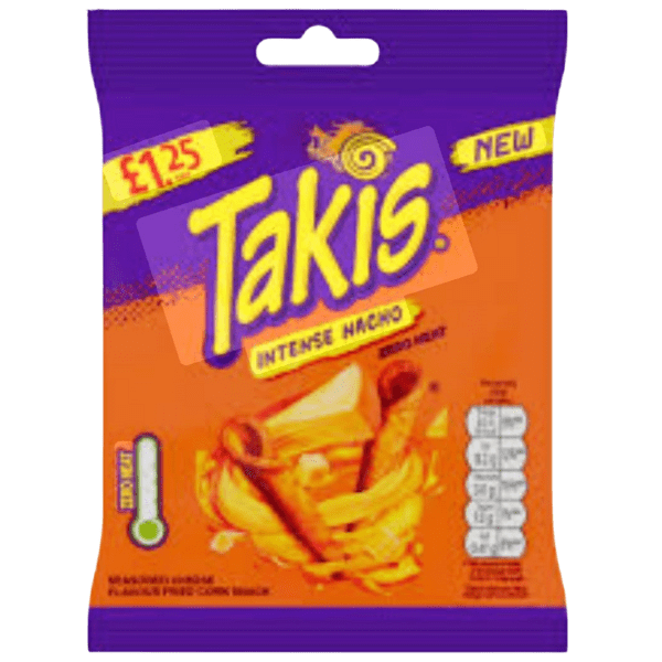 TAKIS Intense Nacho Cheesy Flavour Fried Corn Snack PM 1 25 21x55g