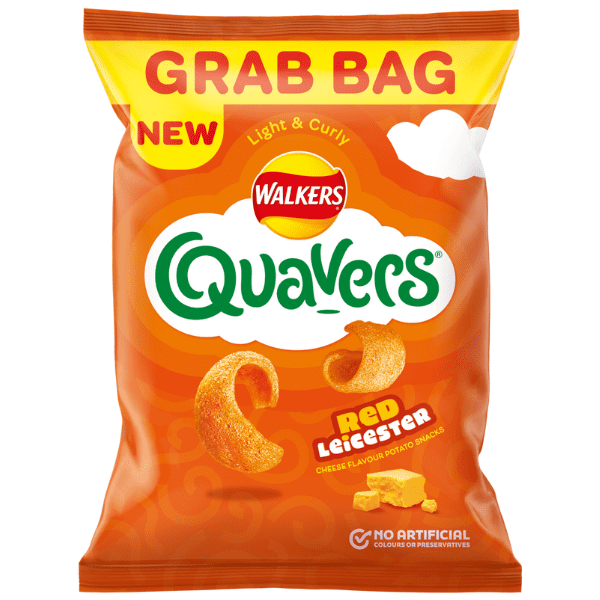 WALKERS Quavers Red Leicester Snacks Grab Bag 30x34g