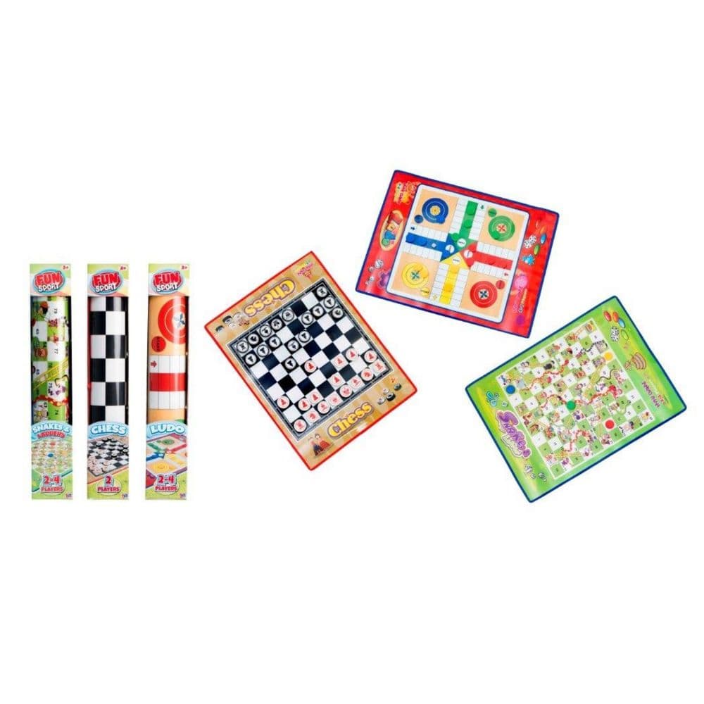 Fun Sport Play Mat Games - Chess - Snakes And Ladders - Ludo Playmat